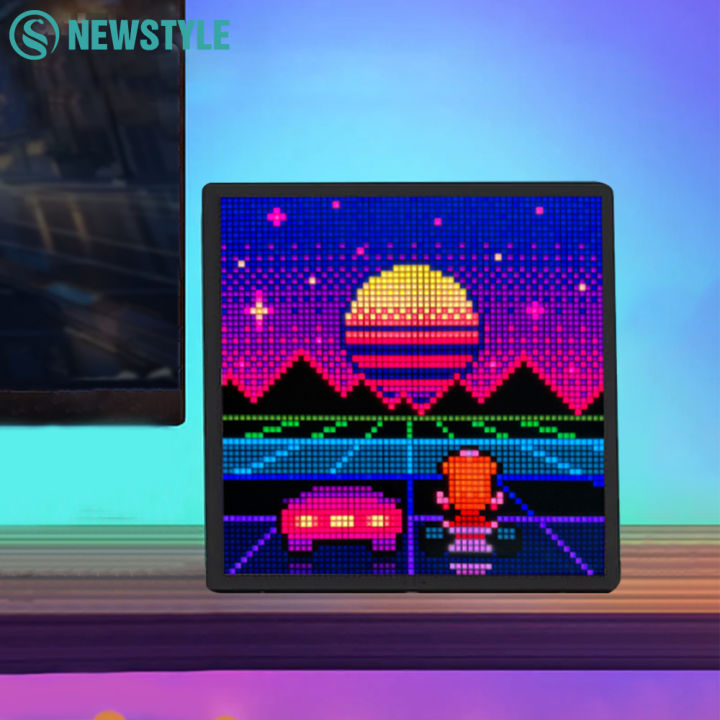Smart Matrix Pixel Screen Art Display LED Night Light APP Control RGB ...