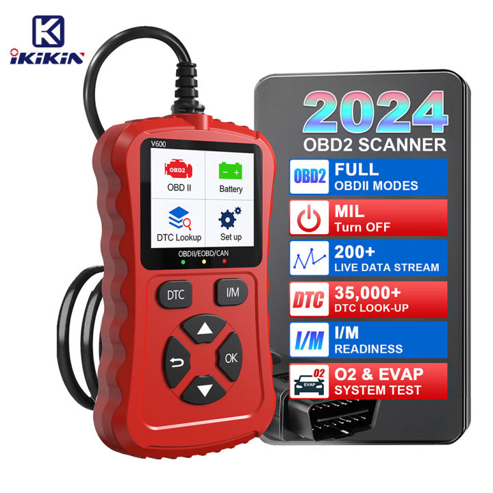 2024 Red V600 OBD2/EOBD Diagnostic Tool 12V Plug & Play Can Code ...