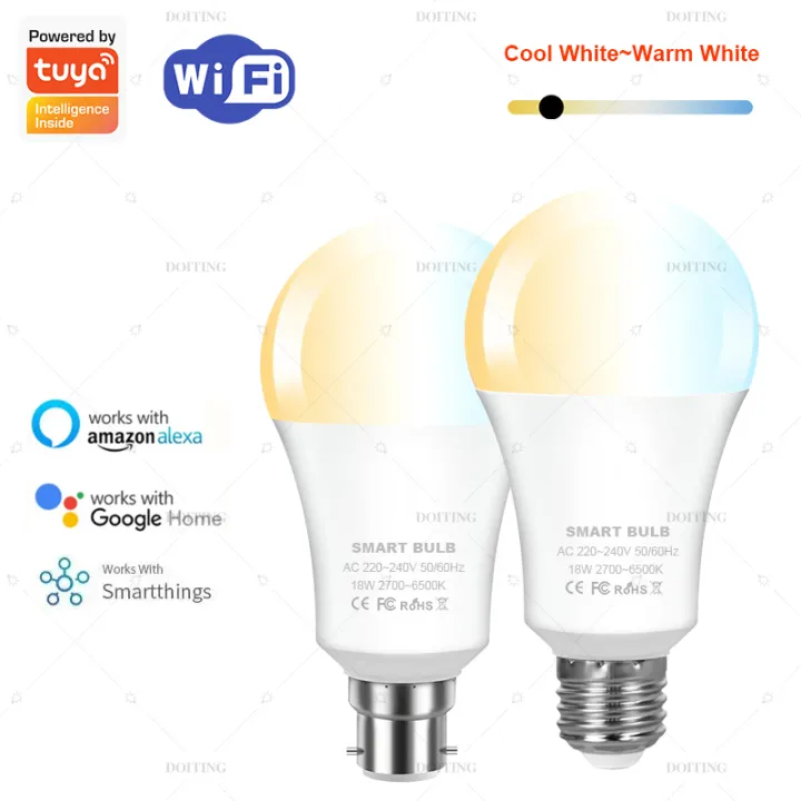 Tuya LED Bulb WIFI Smart Life APP Timing Brightness Temperature ...