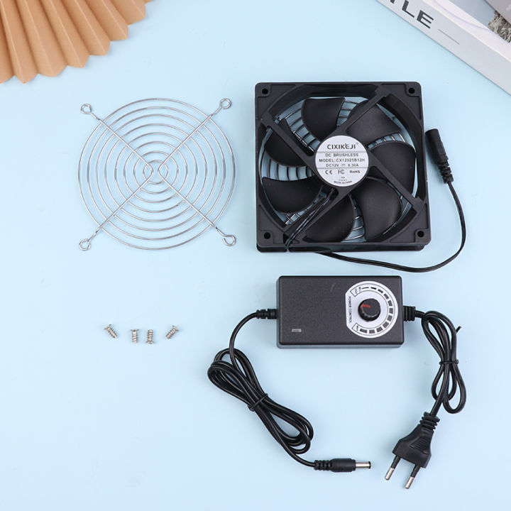 NEW 2700RPM Fan Cooling With Controller + 2 Metal Mesh Covers 12V BTC ...