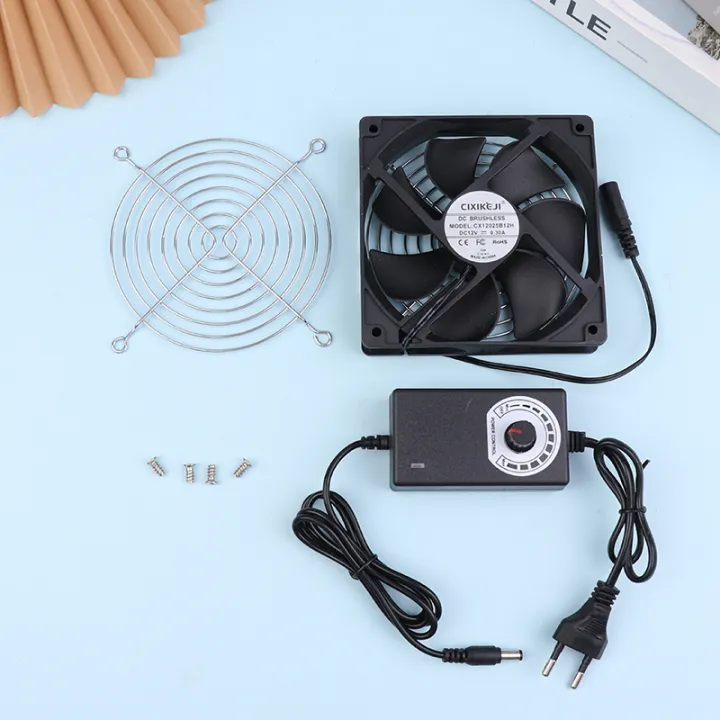 NEW 2700RPM Fan Cooling With Controller + 2 Metal Mesh Covers 12V BTC ...
