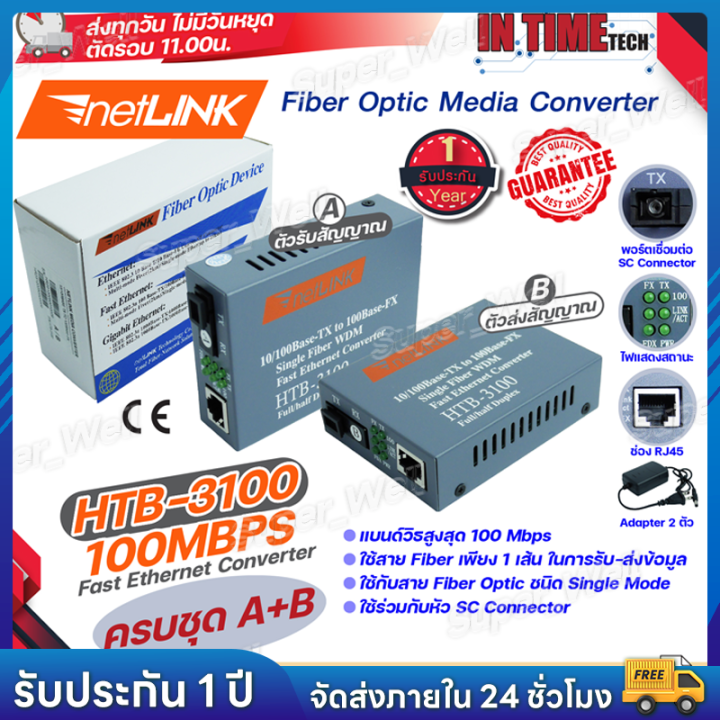 Netlink Gigabit media converter HTB-3100 (a + b) fiber 10/100/1000 Mbps ...