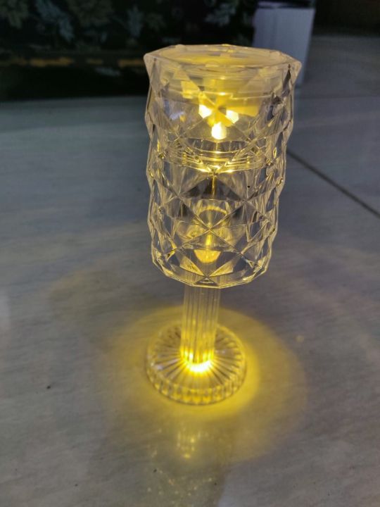 Diamond Table Lamp Crystal Touch Control Color Changing Light Romantic ...