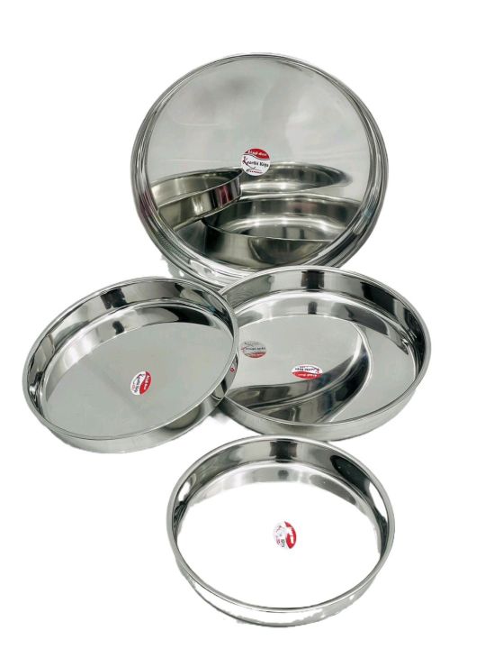 Indian Silver Plate 4Pcs / Dinner Plate Set | Daraz.lk