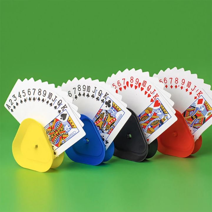 4pcs Card Game Holder Hands-Free Playing Card Holder Board Triangle ...