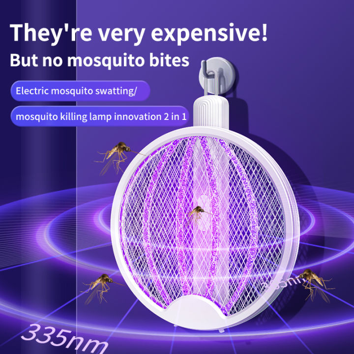 Collapsible Electric mosquito Swatter USB rechargeable portable fly ...