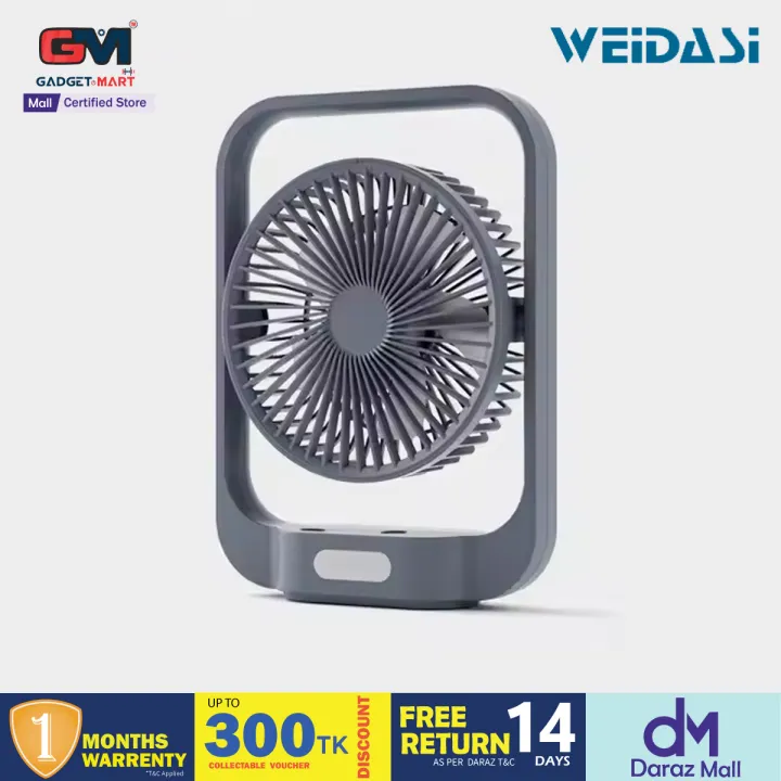 Weidasi New Small Fan Household Rechargeable C Interface Table Hanging ...