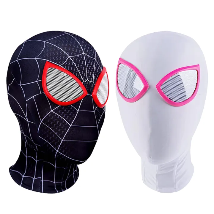 Spiderman Mask Costume Prop Iron Spider Gwen Miles Morales Cosplay ...
