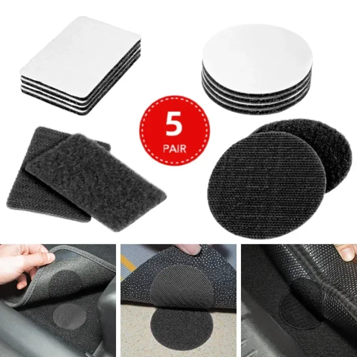 5PCS Car Carpet Tape Self Adhesive Fastener Sticker Car Fixed Sticker ...