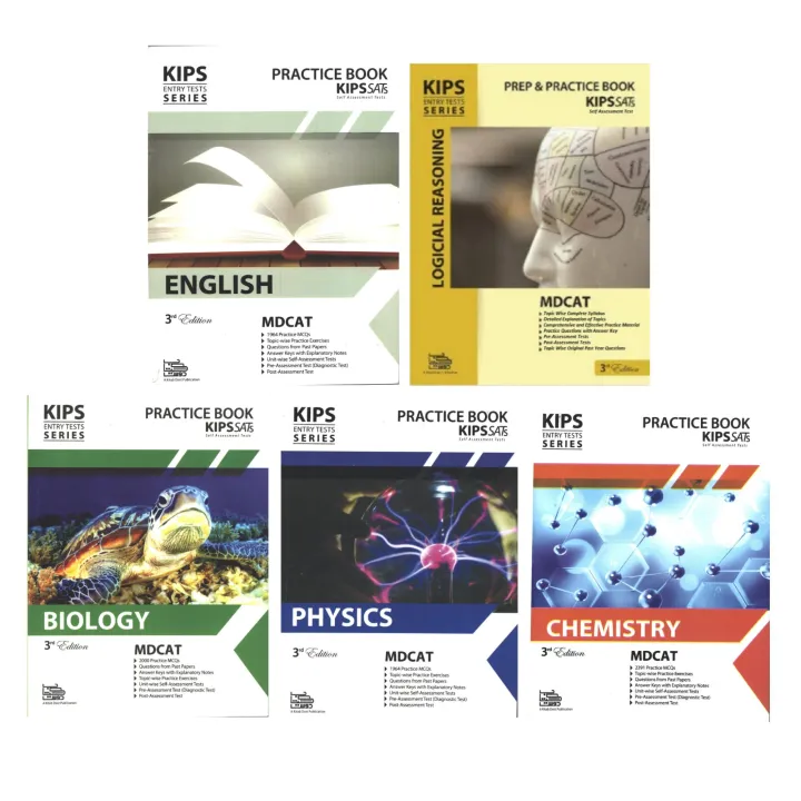Set of 5 Kips MDCAT Practice books 2025 Edition / Kips Biology Practice ...