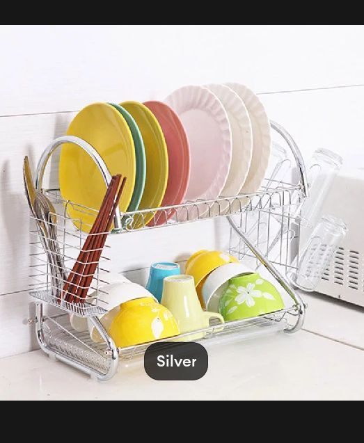 New arrivals dish rack 2 layer dish drainer large dish drying | Daraz.lk
