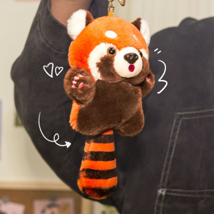 Yupsk Cartoon Red Panda Plush Toy Pendant Little Raccoon Doll Keychain ...