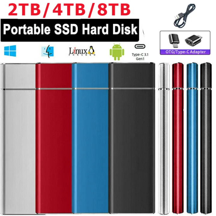 External 2TB/4TB/8TB with OTG Adapter Ssd High-Speed Solid State Drive ...