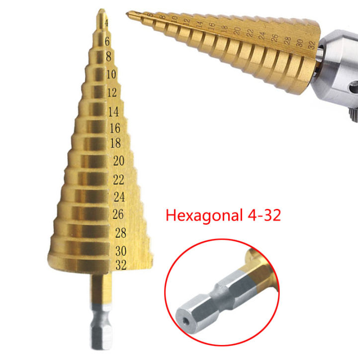 4 -32mm HSS titanium coated metal hex core drill bits High Speed Steel ...