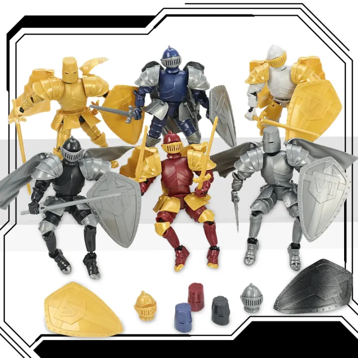 Knight Action Figures Paladin 13 Jointed Movable Shapeshift Robot 3D ...