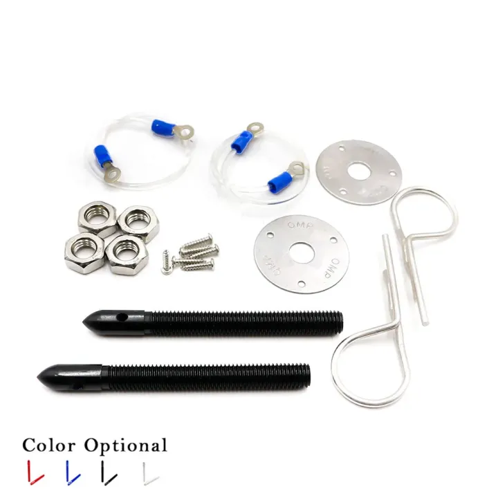 Universal Racing Style Stainless Steel Mount Hood Pin Plate Bonnet Lock ...