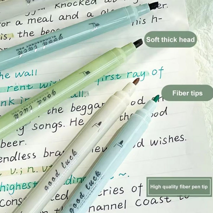 4PCS Gradual Double-headed Highlighter Set INS Wind High-value Color ...