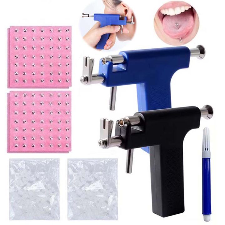 Professional Ear Piercing Gun Kit with 98pcs Stainless Steel Ear Studs ...