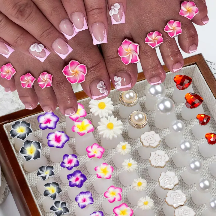 8pcs/Bag Soft Silicone Flower Design Perals Toe Separator For Pedicure ...