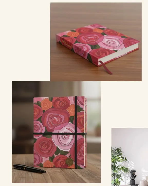Aesthetic Flowers Premium Diary With Unique Design Boho Motivational ...