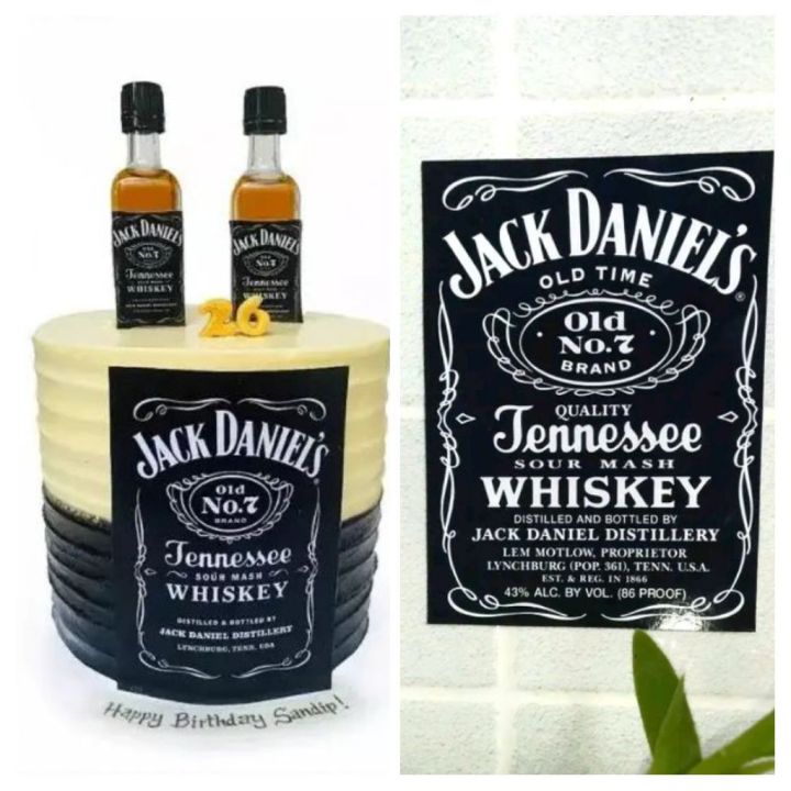 Jack Daniel Picture Topper For Cake Decorating , Artificial Jack Daniel ...