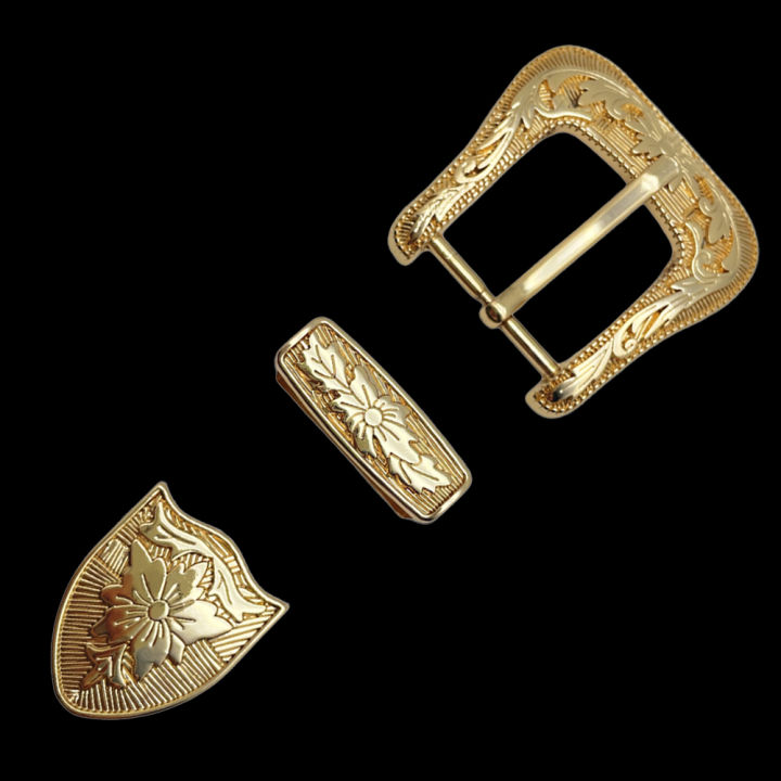 Vintage European & American Style 25mm Metal Belt Buckle, Floral ...