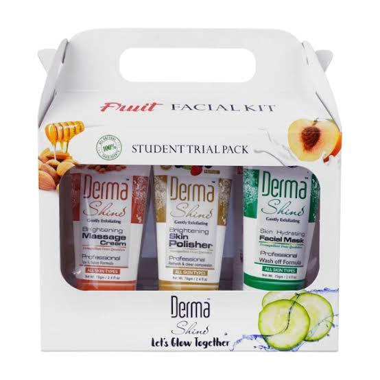 Derma Shine Fruit Facial Kit – 6 in 1 Complete Skin Care Set – 70ml ...