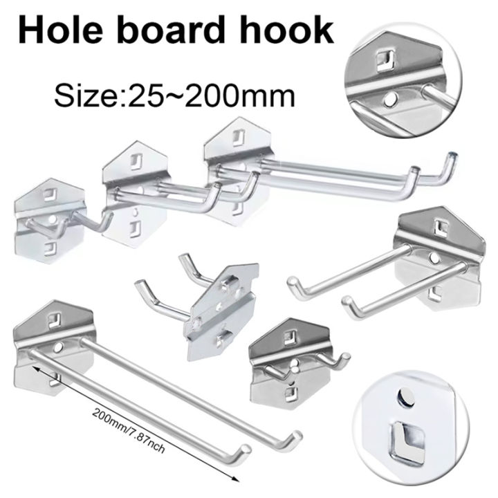 Hole Board Hooks, Heavy Duty Steel Single Oblique Hangers for Garage ...