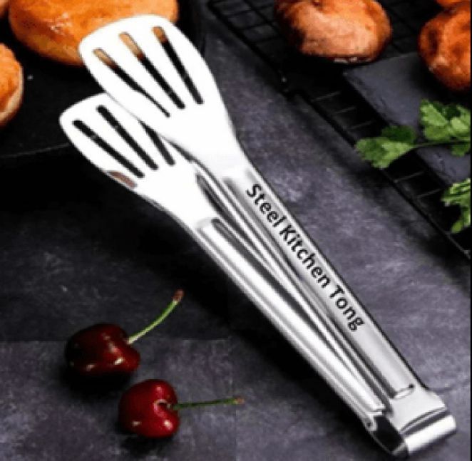 stainless steel kitchen tong for grilling bbq and flip and fry fancy ...