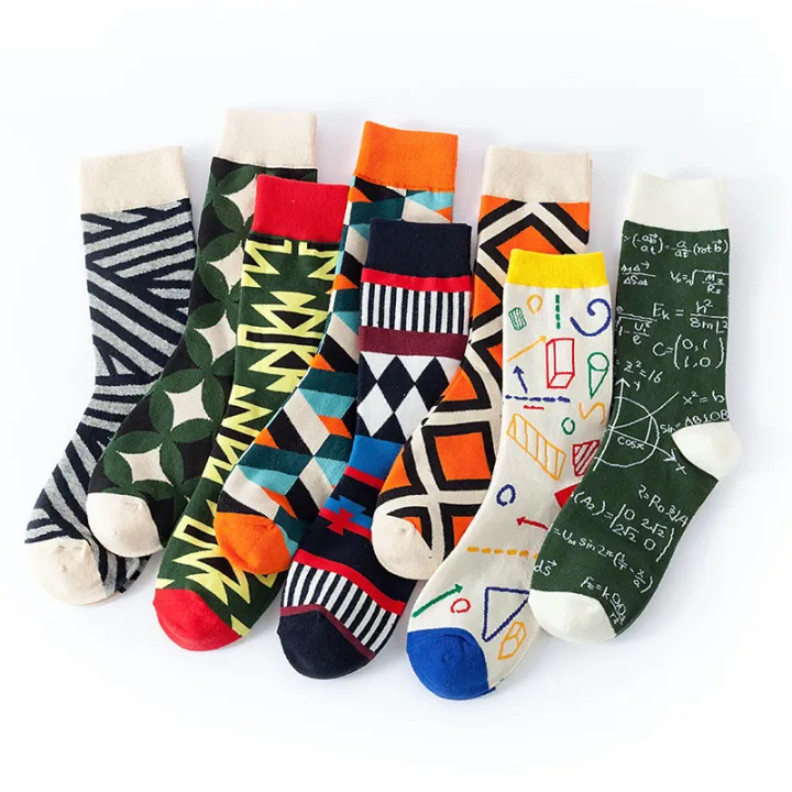 1 Pair Unisex Socks Number Math Equation Printed Geometric-pattern ...