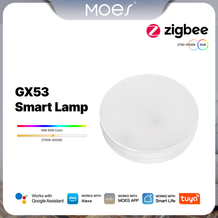 MOES Tuya ZigBee Smart LED GX53 Lamp Color Changing Dimmable Light Bulb ...