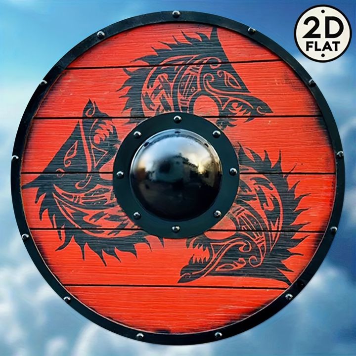 One Piece 2D Flat, Viking Wolf Head Shield, Vintage Reusable Classic 8 ...