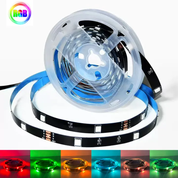5V RGB Led Strip Lights 5050 1m 2m 3m 4m 5m 10m RGB Led Tape Multicolor Led Ribbon Strip 5v 10mm ...