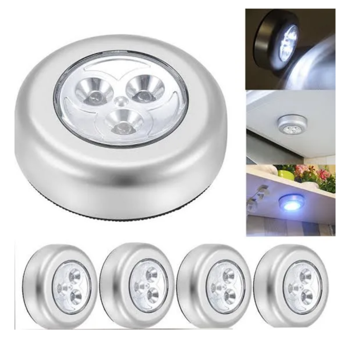 Wireless LED Puck Light, Stick-Anywhere Closet Portable Tap Push Button ...