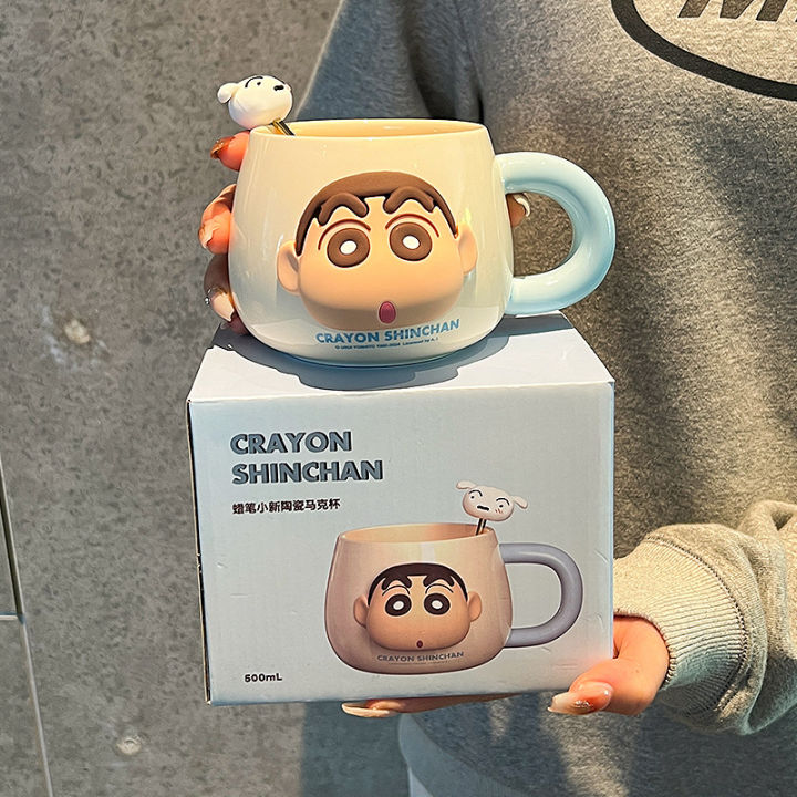 Cute Cartoon Anime Crayon Shin Chan Ceramic Mug Creative Girl Milk Cup ...