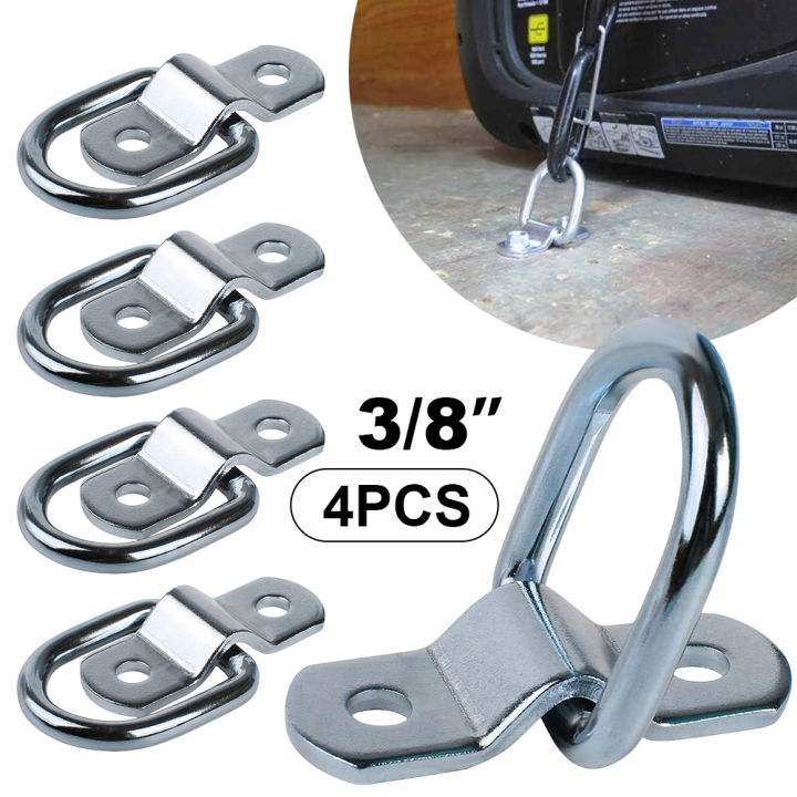 4Pcs 3/8 Truck Bed Anchors 2400LBS Surface Floor Mount Tie Down Ring ...
