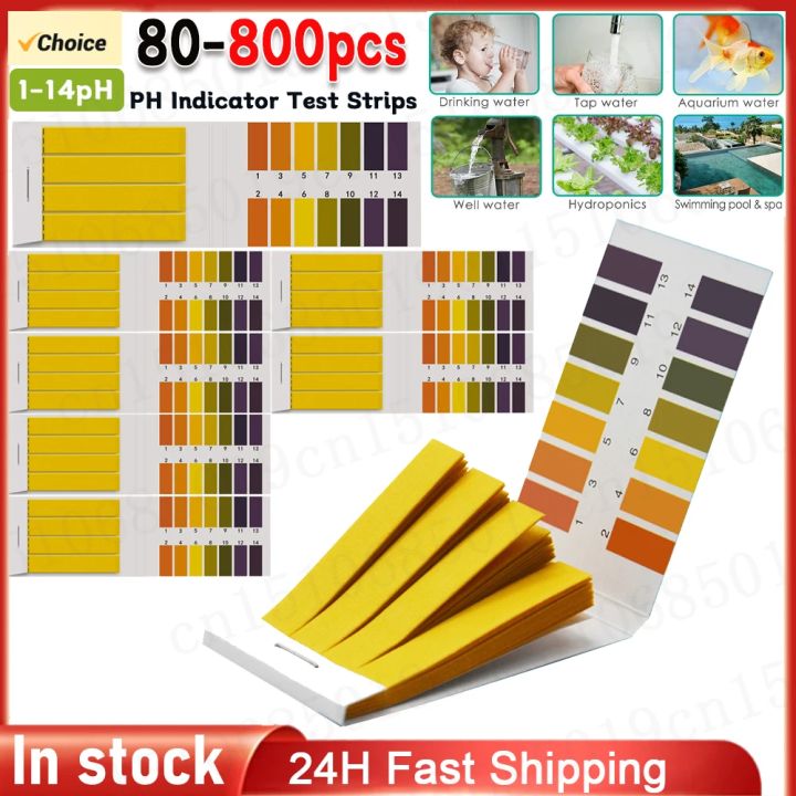 80-800Pcs PH Test Strips 1-14 PH Wide Range PH Strips for Water Urine ...