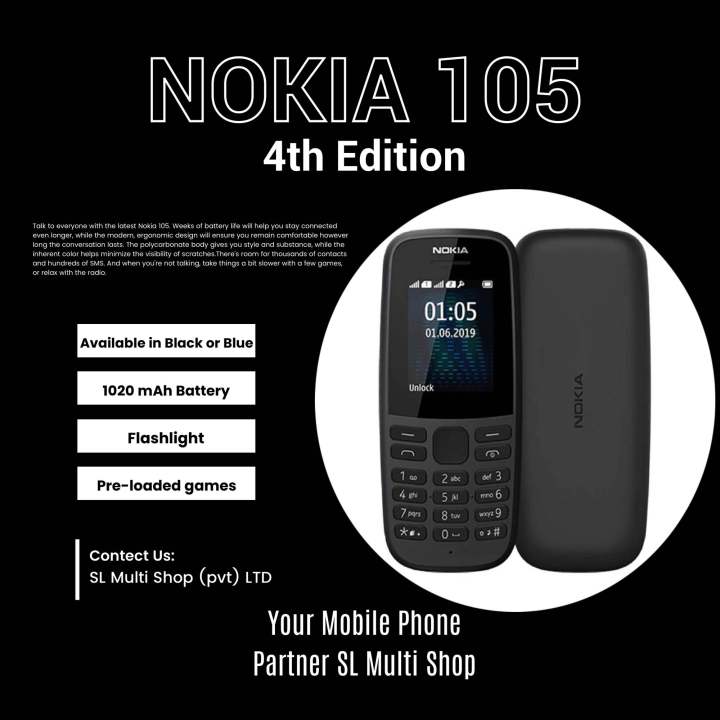 Premium Quality Nokia 105 Dual Sim 4th Edition With 1 Year Warranty ...