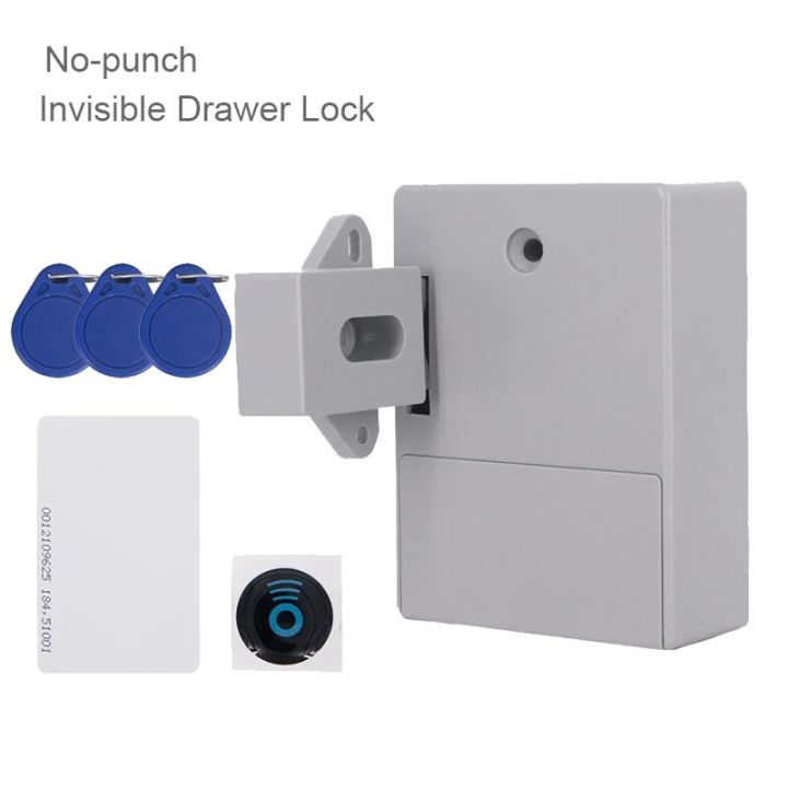 Smart Sensor Invisible Lock RFID Card Keykob Drawer Lock Hidden Punch ...