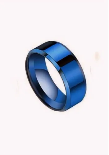 Blue Stainless Steel Ring For Mens In Different Sizes , Never Fade ...