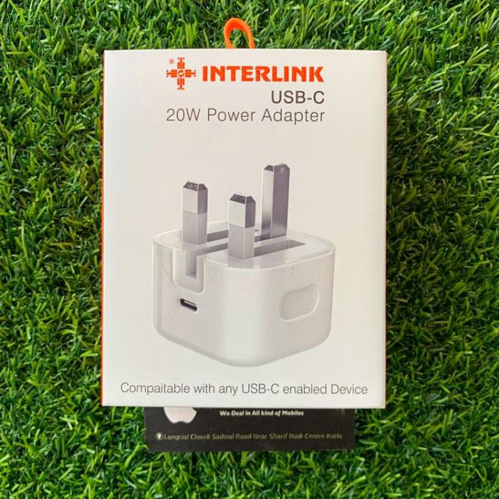 Interlink Original 20W PD 3 Pin Fast Charger For IOS And Android ...