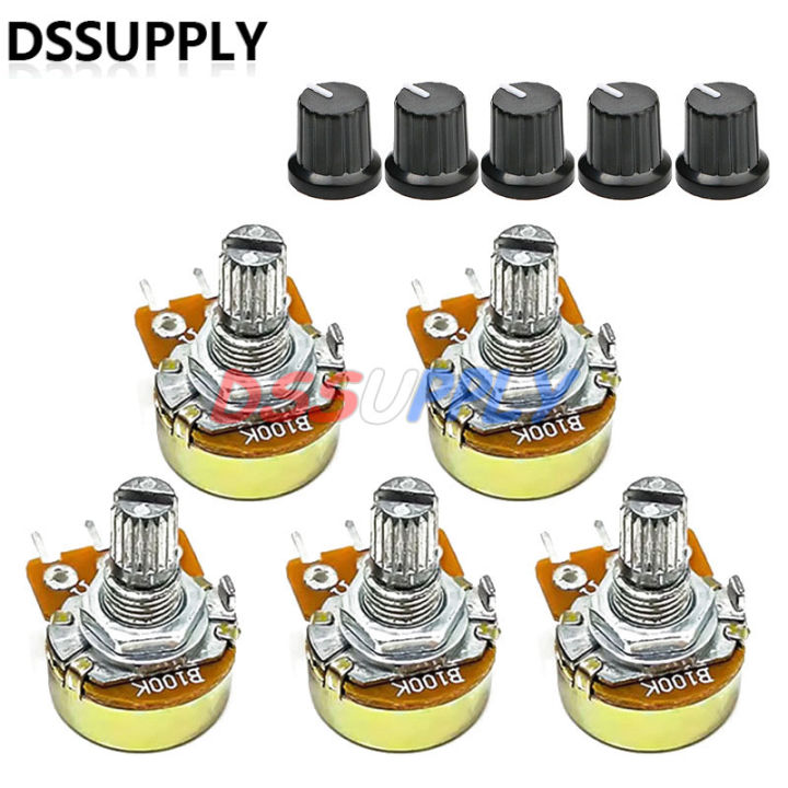 5Sets WH148 15mm 3 Pin Linear Taper Rotary Potentiometer Resistor 1K 2K ...