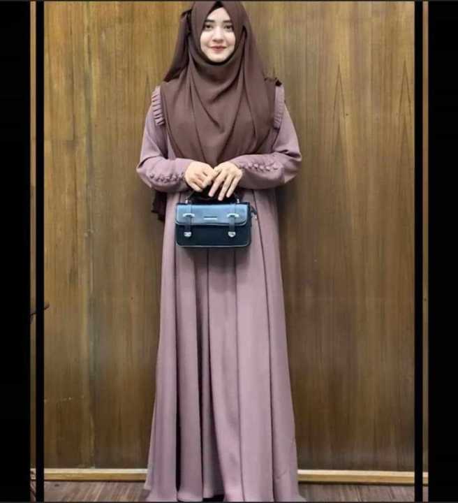 Dubai cherry fabric side kuchi abaya borka without hijab | Daraz.com.bd