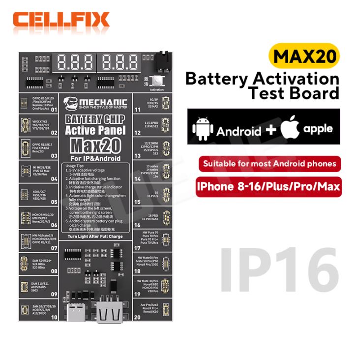 MECHANIC MAX20 Battery Chip Active Panel for IP 8-16 Pro Max Android ...