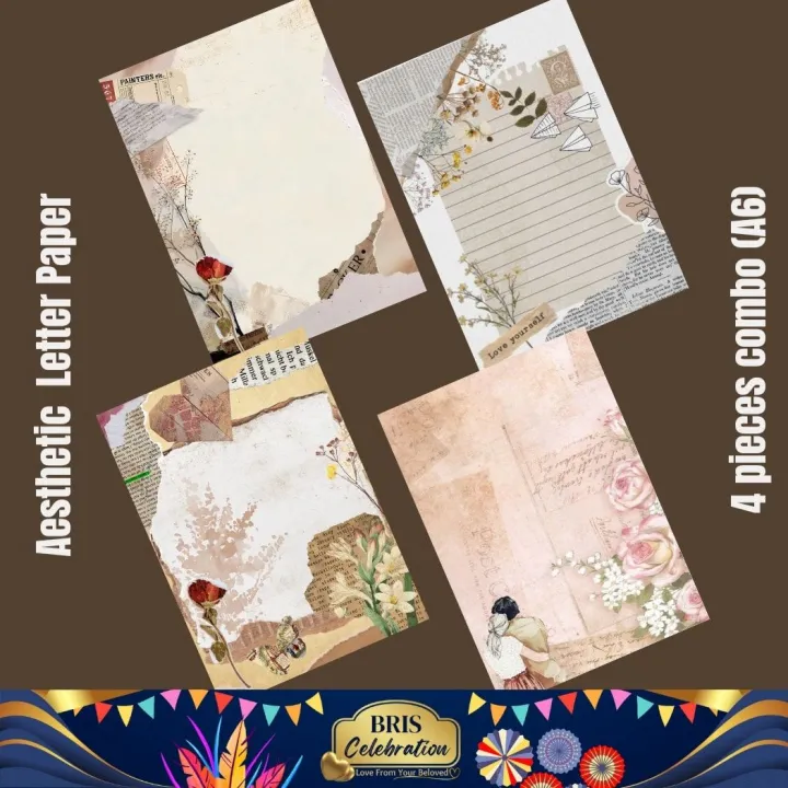Aesthetic Letter Paper 4 pcs (A6) | Daraz.com.bd