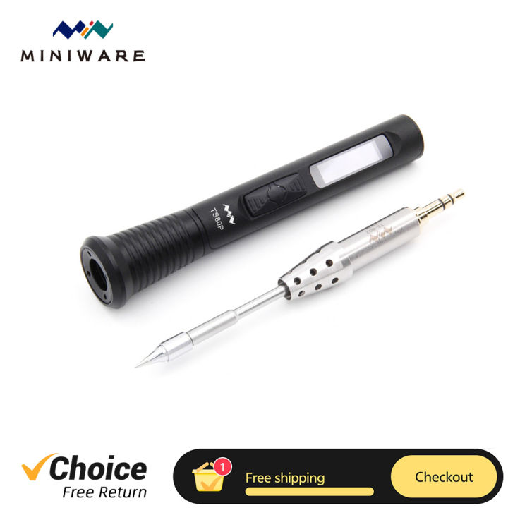 MINIWARE TS80P Smart Soldering Iron 30W Type-C OLED Screen Adjustable ...