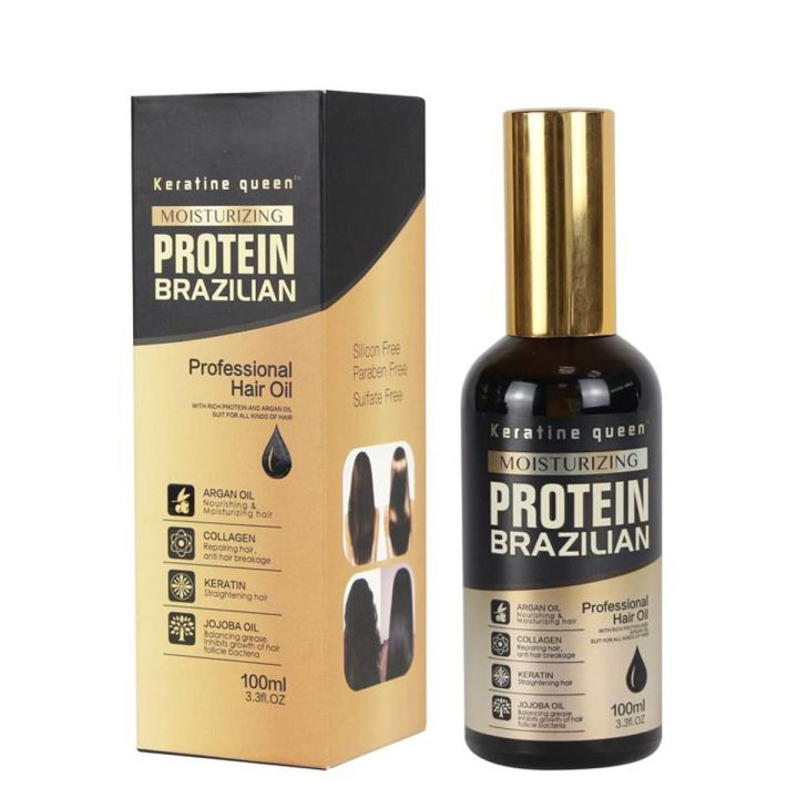 Keratin Queen Brazilian Protein Hair Oil Shining Hair Oil Scalp 100ml ...