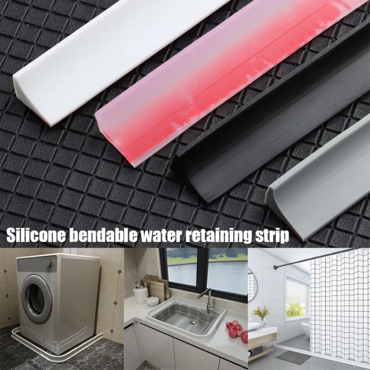 Self-Adhesive Silicone Bathroom Water Stopper Water Retaining Strip ...
