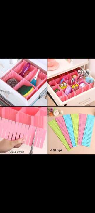 pack of 4 drawer organizer plastic strips (almost 9inch) | Daraz.pk