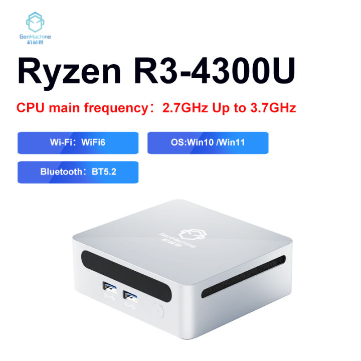 GenMachine New Mini PC AMD Ryzen 3 4300U Processor Windows 10/11 2.7GHz ...
